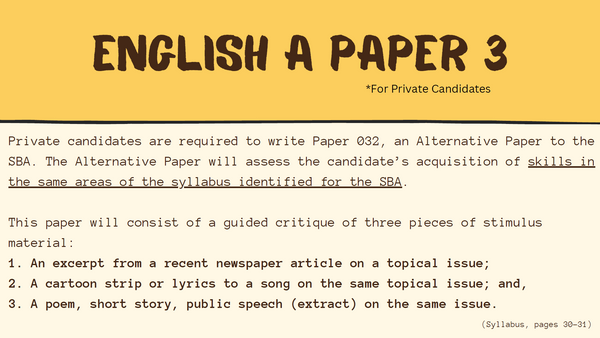 CSEC English Syllabus Highlights (PDF + PPT)