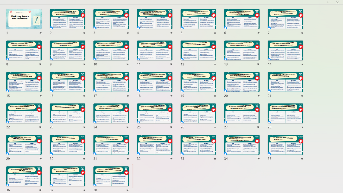 37 Essay Prompts + 370 Essay Points (PDF + PPT)| CSEC English A